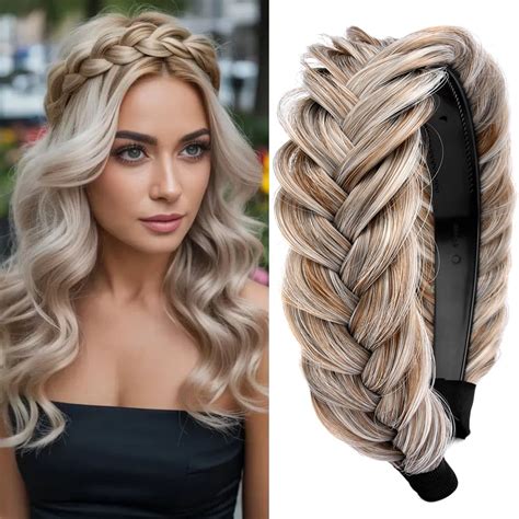 Diguan Wide Messy Braided Headband With Teeth Synthetic Hair Plaited