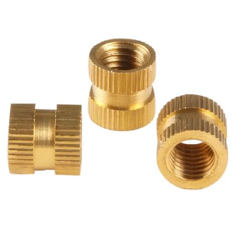 100pcs M3 Brass Insert Cylindrical Knurled Nuts Threaded Insert