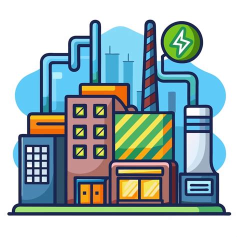 Bright Electronics Factory Illustration Premium Ai Generated Vector
