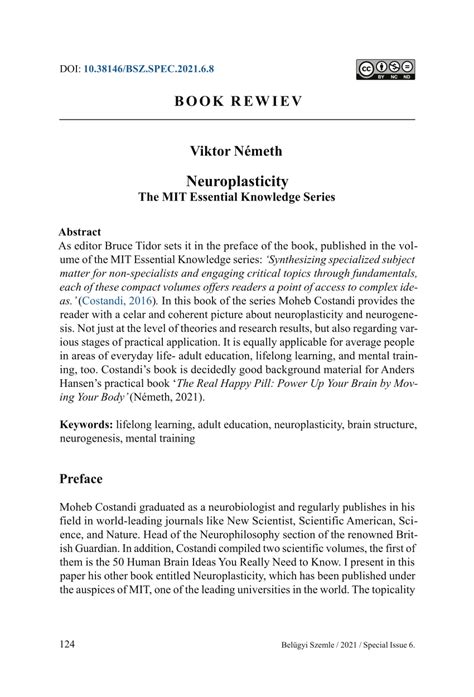 Pdf Neuroplasticity The Mit Essential Knowledge Series