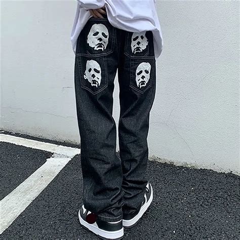 Emo Men Cargo Pants Black Streetwear Hip Hop Gothic From Lu006 25