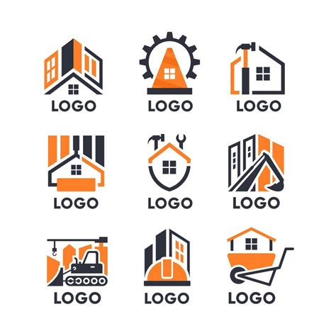 Constructon Company Logo Collection Set 16123980 Vector Art At Vecteezy