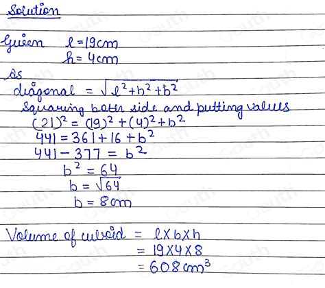Solved Calculate The Volume Of The Cuboid Shown Below Give Your
