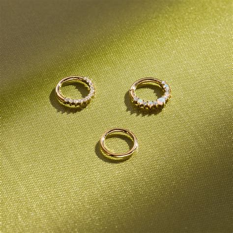 Opal And Diamond Daith Piercing Eline Rosina