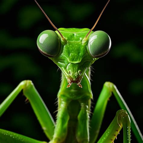 A Green Grasshopper With A Big Nose And A Round Eye Premium Ai