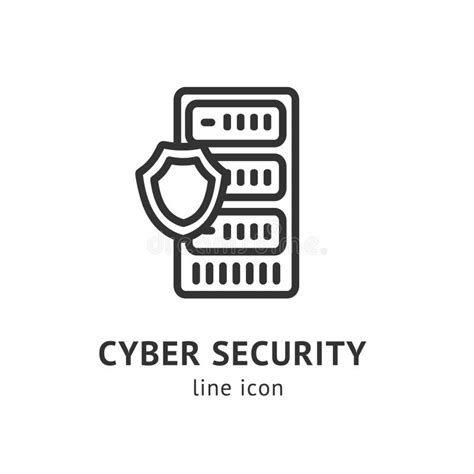 Cyber Security Sign Thin Line Icon Emblem Concept Vector Stock Vector Illustration Of Protect