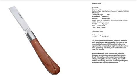 Budding Grafting Knife High Speed Steel At ₹ 500piece In Ludhiana