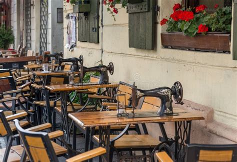 Small Caffee In Centre On Krakow Poland Editorial Image Image Of