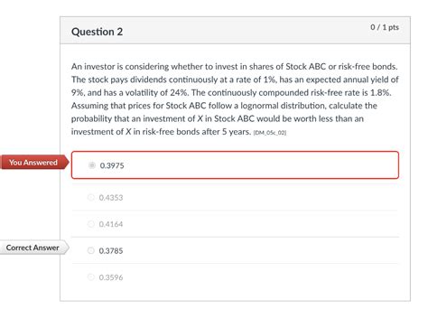 Solved 0 1 Pts Question 2 An Investor Is Considering
