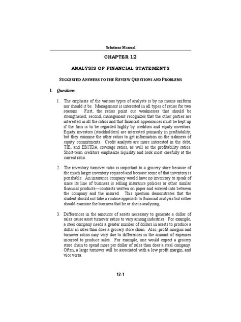 Financial Statement Analysis Guide Pdf Leverage Finance Equity