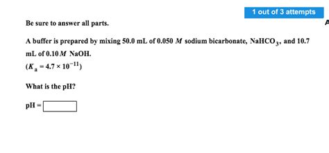 Solved A Buffer Is Prepared By Mixing ML Of M Chegg