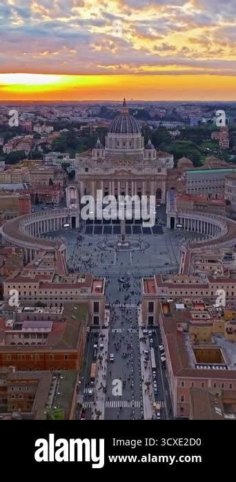 Aerial Shot Of The Vatican City State In Rome Italy Drone View Of