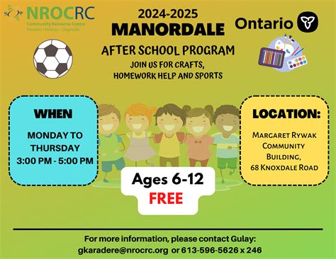 Nrocrcs After School Programs Run Monday Through Thursday Except