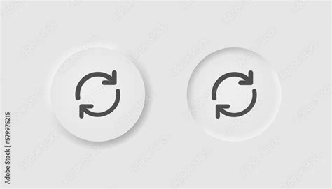 Refresh Button In Neumorphism Style Icons For Business White User Interface UI UX Reload
