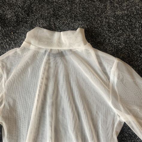 Boohoo White Mesh Bodysuit Size 8 But It Does Come Depop