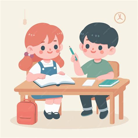 Ilustración Vectorial De Un Estudiante Estudiando Con Un Estilo De