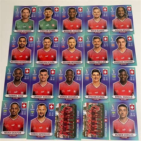 Figurinha Avulsa Original Dos Jogadores Da Seleção Da SuiÇa Do 1 Ao 20