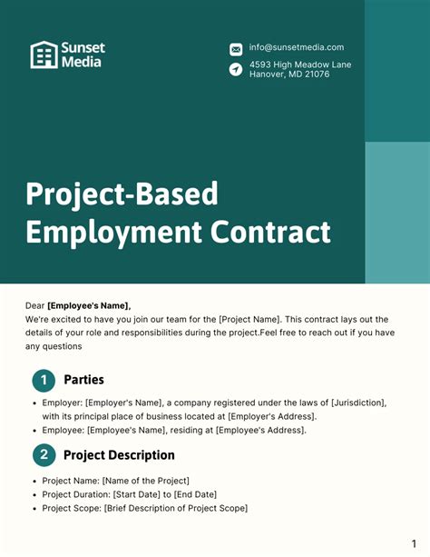 Project Based Employment Contract Template Venngage