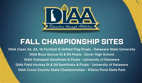 Diaa 2025 Fall Championship Sites Announced Delaware Interscholastic Athletic Association