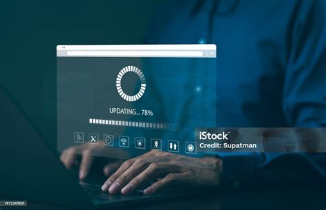 Update Software Application And Hardware Upgrade Technology Concept User Is Using Laptop
