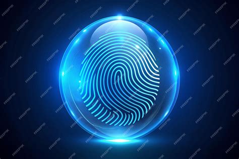 Premium Photo 3d Fingerprint Cyber Secure Icon Digital Security Authentication Concept 3d