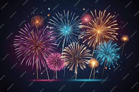 Firework Animation Realistic Background With Celebration And Holiday