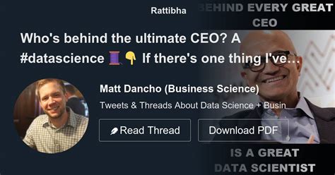 Whos Behind The Ultimate Ceo A Datascience 🧵👇 Thread From Matt Dancho Business Science