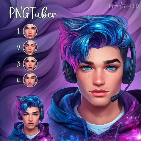 Male Vtuber Pngtuber Vtuber Model Twitch Vtuber Assets Digital Download For Streaming
