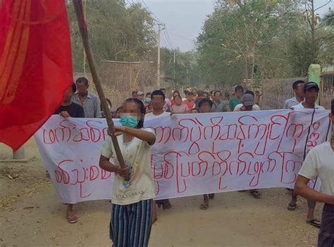 မြိုင်မြို့နယ်တွင် ဗကသ ကျောင်းသားများ စစ်အာဏာရှင် ဆန့်ကျင်ရေး ချီတက