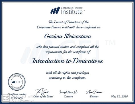 Garima Shrivastava On Linkedin Cfi Certificate Learning