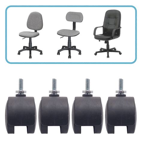 6mm Threaded 40mm Dual Wheel Rotatable Caster Black Fruugo Uk