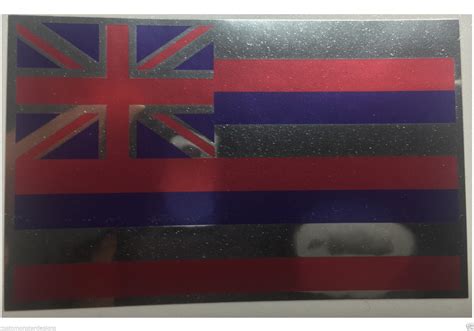 Hawaii Flag Decal Vinyl Sticker Chrome Or White Vinyl Decal And 15 Sizes