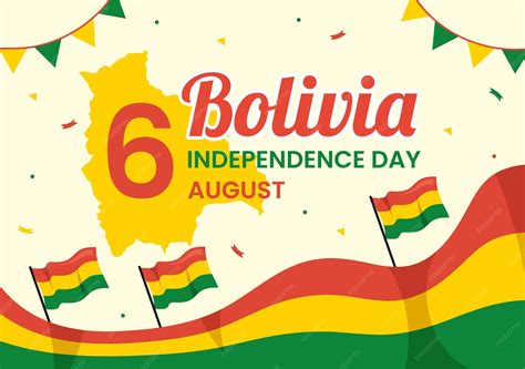 Ilustración Del Vector Del Día De La Independencia De Bolivia El 6 De
