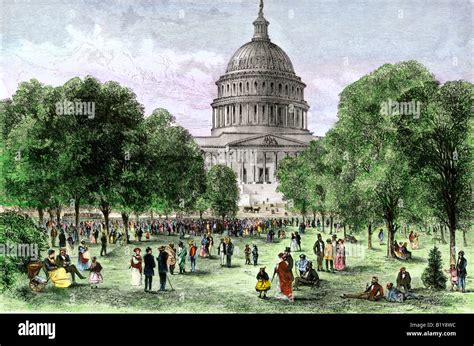 Citizens Enjoying Music On A Summer Evening In Washington Dc 1870s