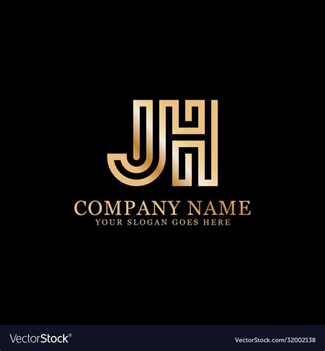 Jh Monogram Logo Inspirations Letters Royalty Free Vector