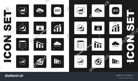 Set Data Analysis Browser Exclamation Mark Stock Vector Royalty Free Shutterstock