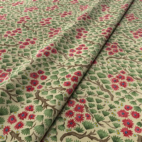 Miyagi Pink Green Velvet Upholstery Fabric Linwood