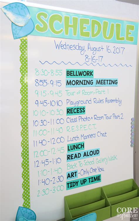 How To Create A Simple Schedule Your Students Will Love Core Inspiration Classroom Schedule