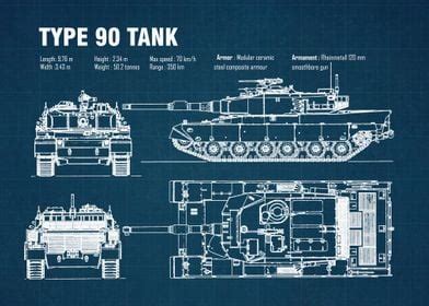 Type 90 Tank Poster By Flo Rutherford Displate