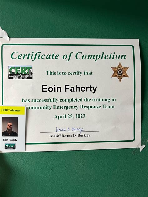 Happy To Share That After 7 Weeks I Am Officially Certified Under The Cert Community Emergency