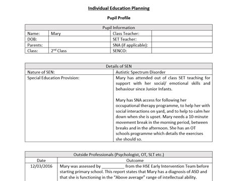 Blank Iep Template