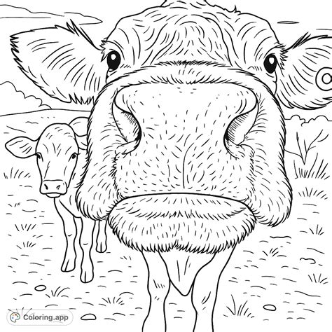 Curious Cow And Calf Coloring App