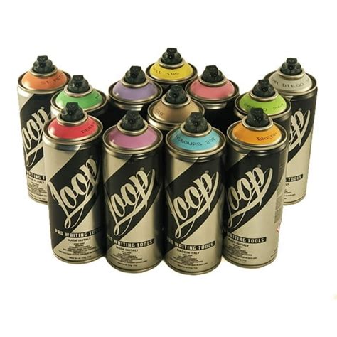 Loop 400ml Premium Mural Spray Paint Kit For Aerosol Art 6 Neon