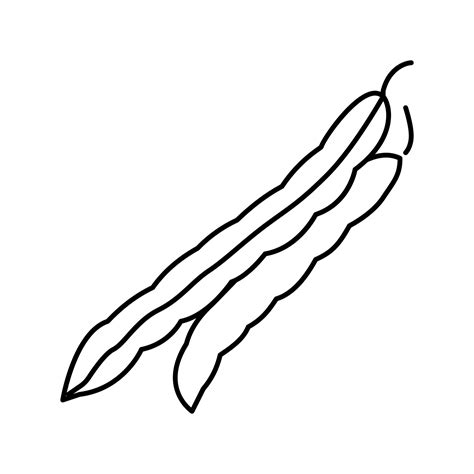 Green Bean Food Line Icon Vector Illustration 19598470 Vector Art At