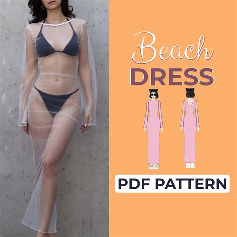 Backless Beach Dress Sewing Pattern See Through Sheer Dress Pattern
