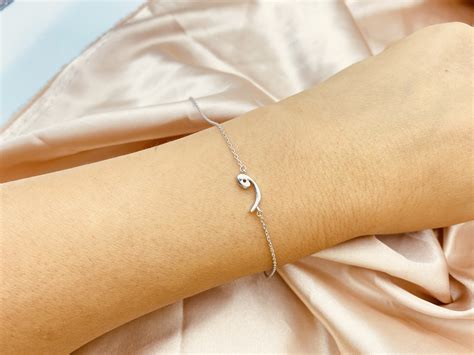 925 Sterling Silver Simple Design Arab Letters Bracelet Bracelet And