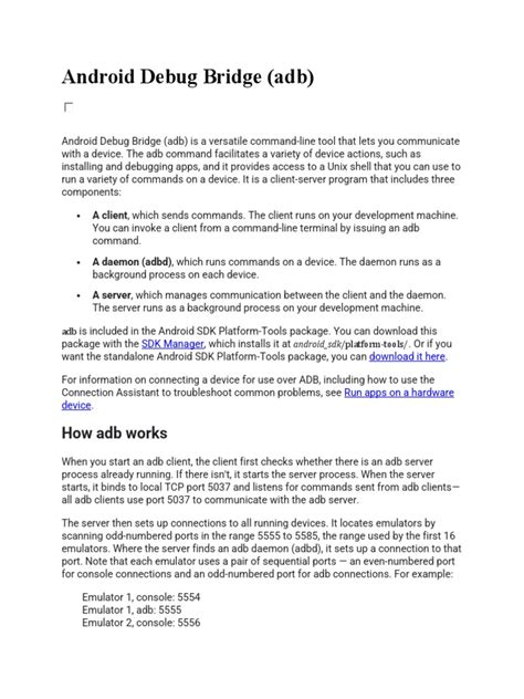 Android Debug Bridge Adb Pdf Shell Computing Android