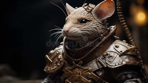 Brave Mouse Knight in Full Armor Ai Generated Character Anthropomorphic Stock Illustration ...