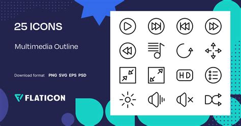 Multimedia Outline Icon Pack Detailed Outline 25 Svg Icons