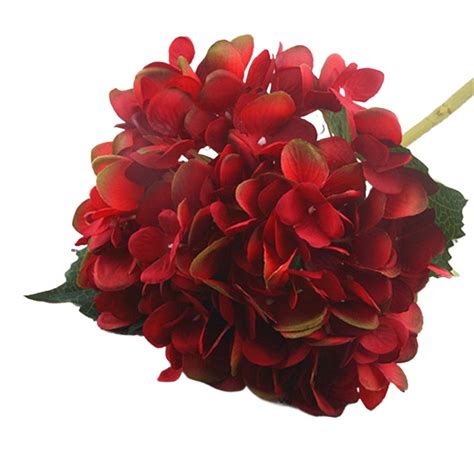 Red Faux Flowershydrangea Artificial Flowers Large Artificial